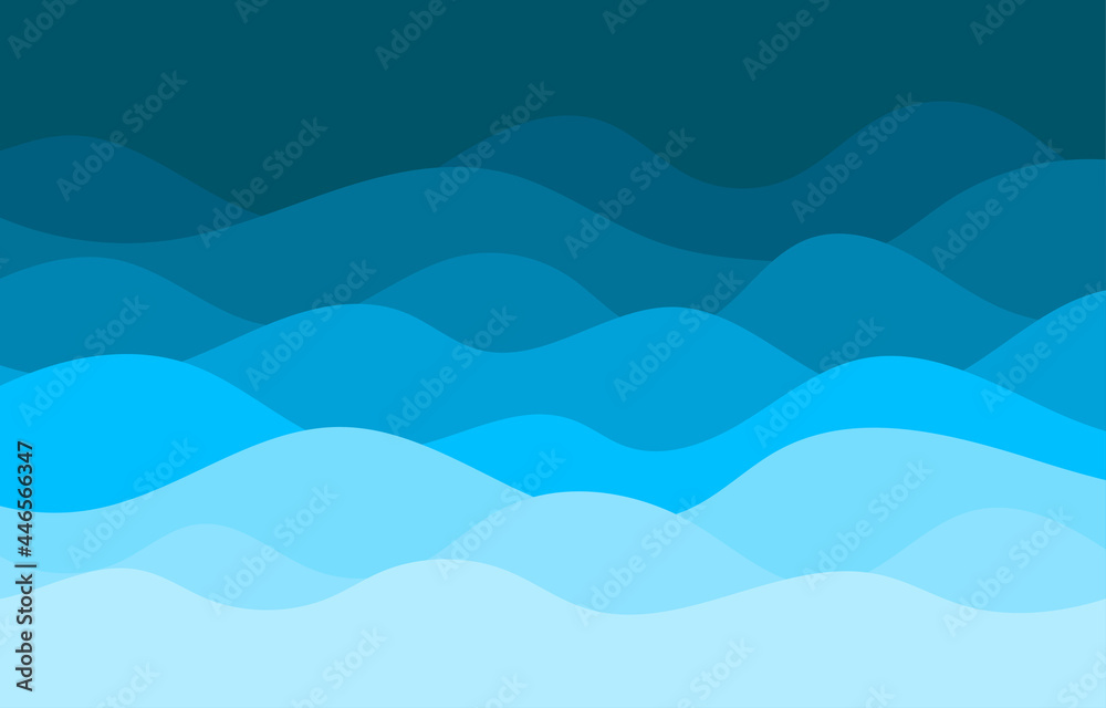 Blue water wave sea ocean curve lines pattern background vector Stock ...