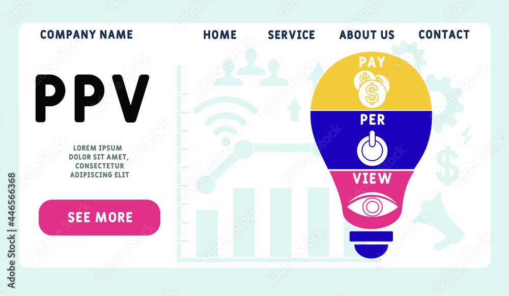 Vector website design template . PPV - Pay Per View acronym. business ...