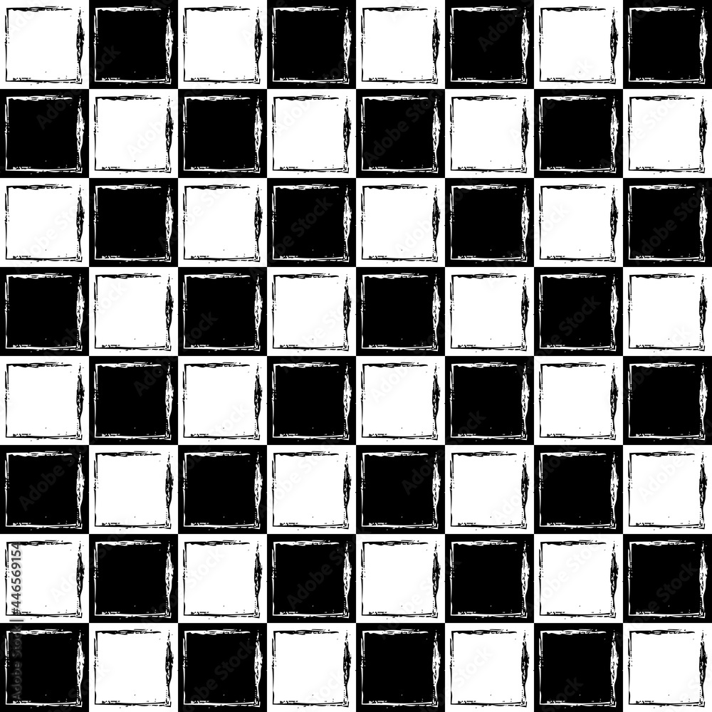 Chessboard with frames inside. Vector checker board seamless pattern ...