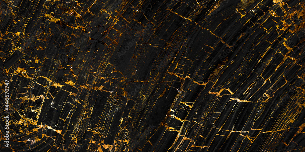 Fotka „Italy Protoro Black and Gold Marble, black marble with golden ...