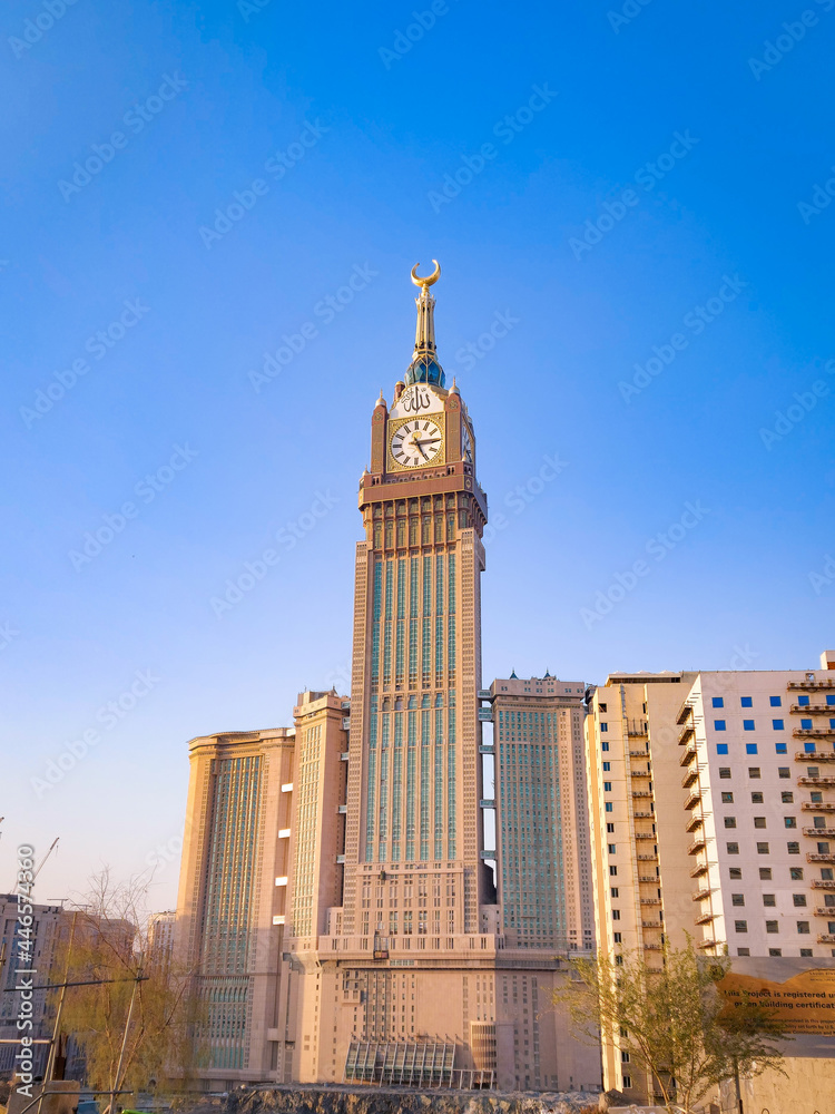 Mecca , Saudi Arabia , Oct/22/2020 : Zam-zam Tower or Clock Tower is ...