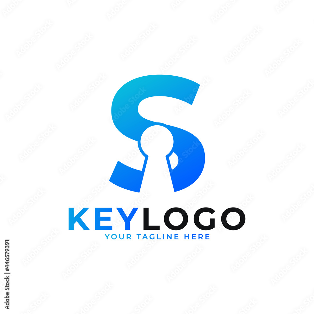 Initial Letter S Keyhole Logo Icon. Logo Protection Symbol Vector Logo ...
