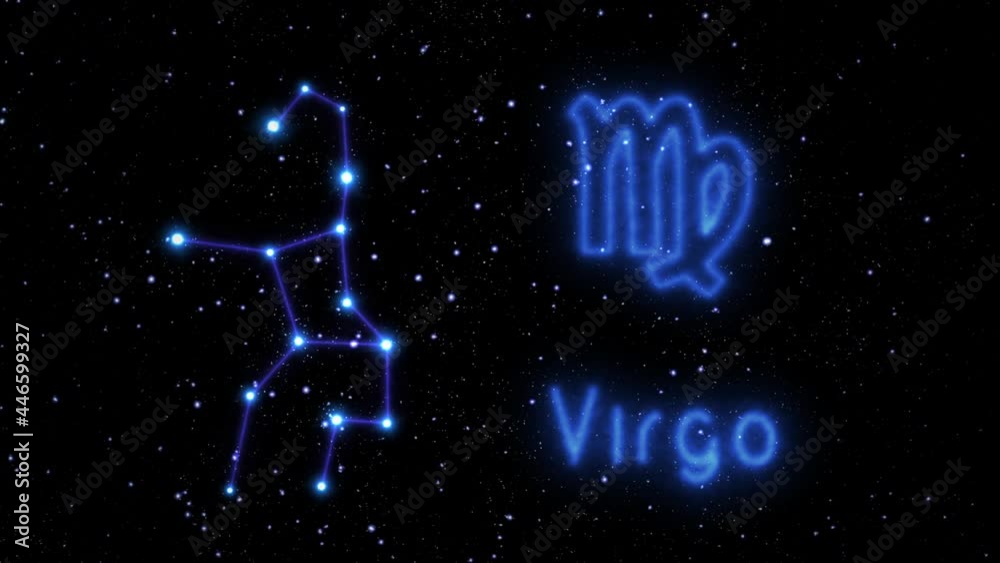 The zodiac sign Virgo is a constellation of bright stars connected by ...