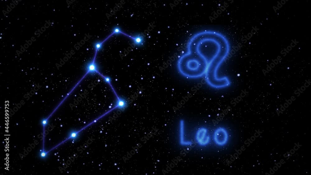 The zodiac sign Leo is a constellation of bright stars connected by ...