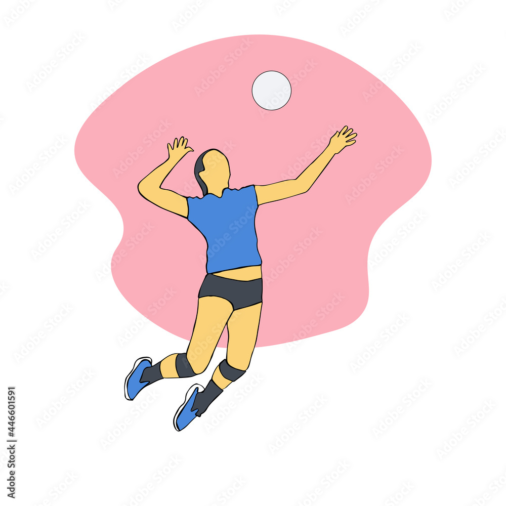 jump smash volleyball sport Illustration Stock Vector | Adobe Stock