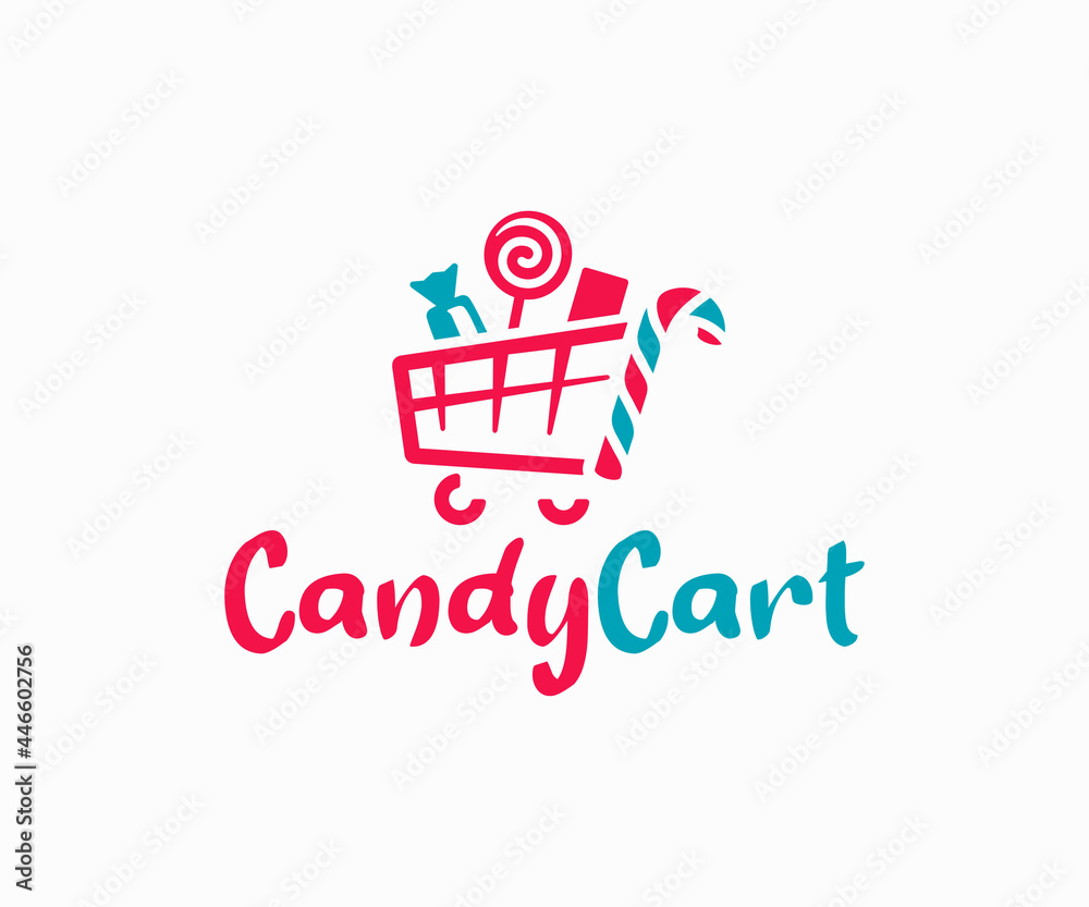 Candy shop logo design. Confectionery store vector design. Shopping ...