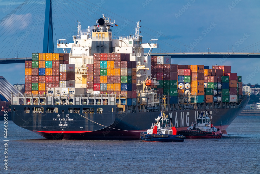 Hamburg, Germany - March 15, 2020: The container ship YM Evolution of ...