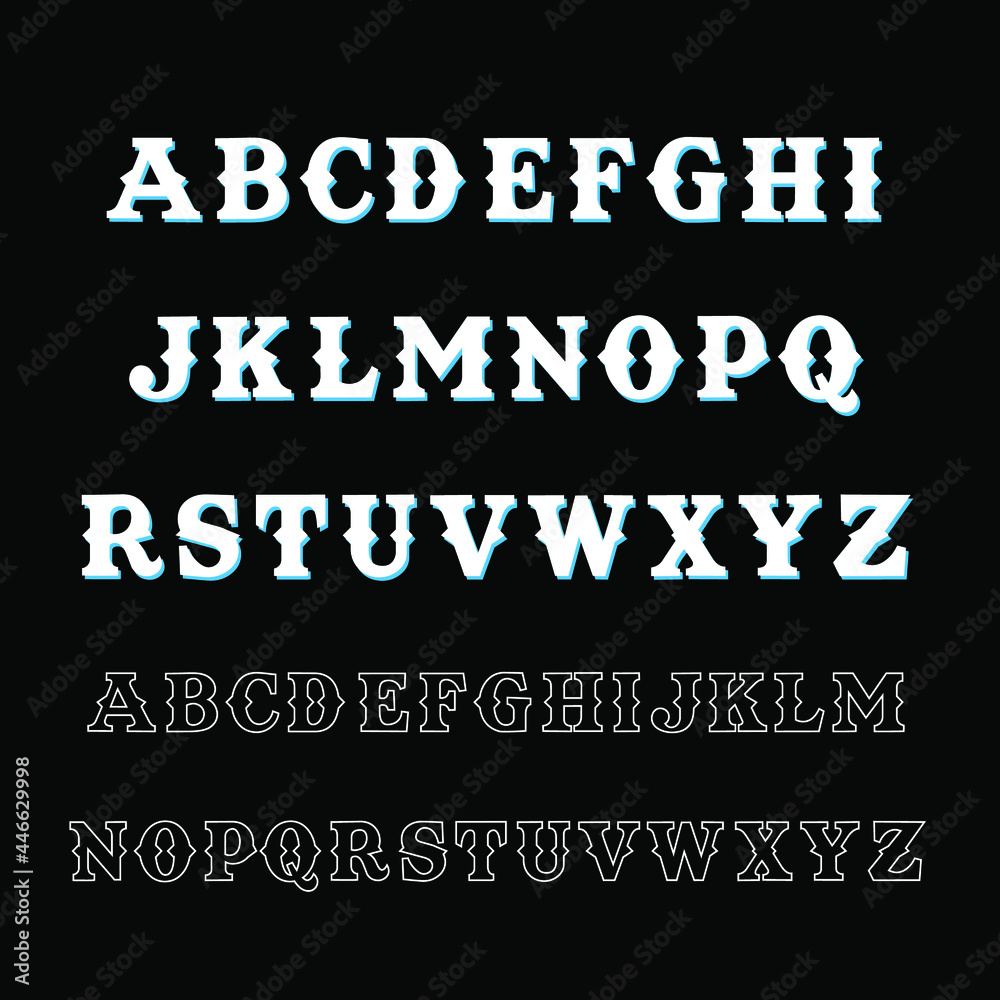 Modern Western Alphabet Font A to Z vector de Stock | Adobe Stock