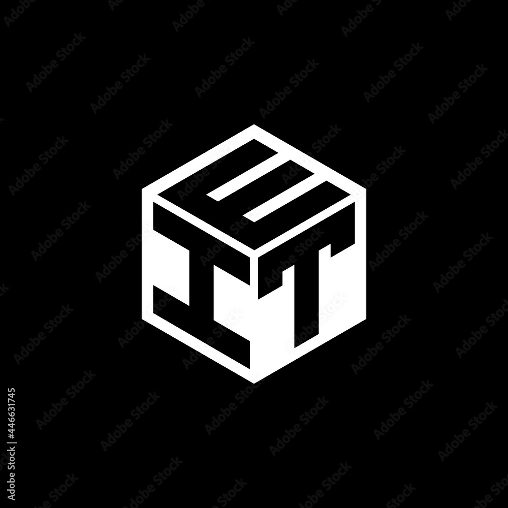 ITE letter logo design with black background in illustrator, vector ...