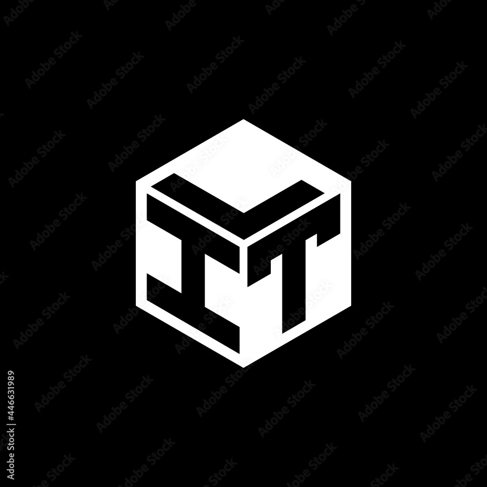 Vecteur Stock ITL letter logo design with black background in ...