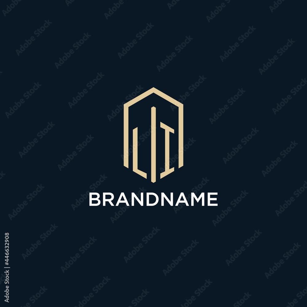 LI initial monogram logo with hexagonal shape style, real estate logo ... LI initial monogram logo with hexagonal shape style, real estate logo ...