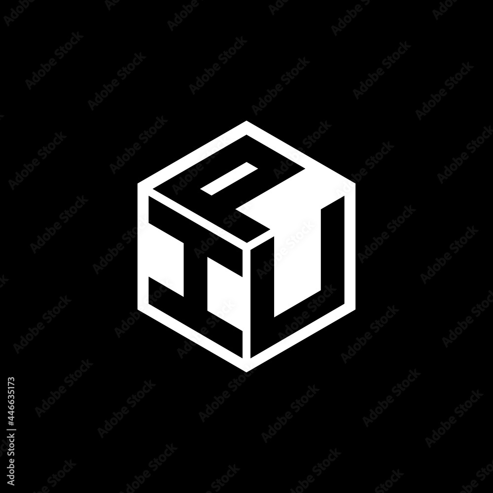 IUP letter logo design with black background in illustrator, vector ...
