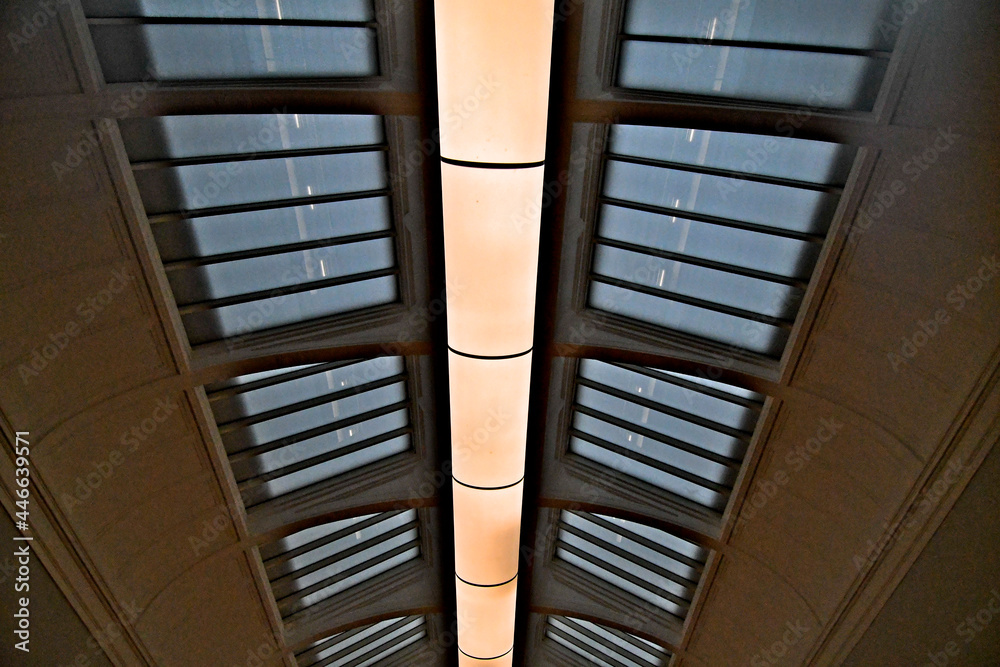 Artificial light and a skylight provides soft light to the museum below ...