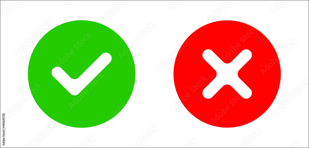 Stockvector Symbol of check mark, web illustration. No correct and ...
