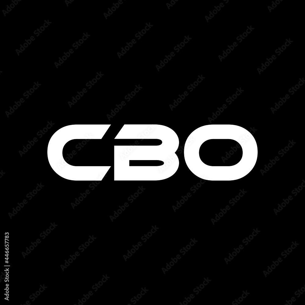 Vecteur Stock CBO letter logo design with black background in ...