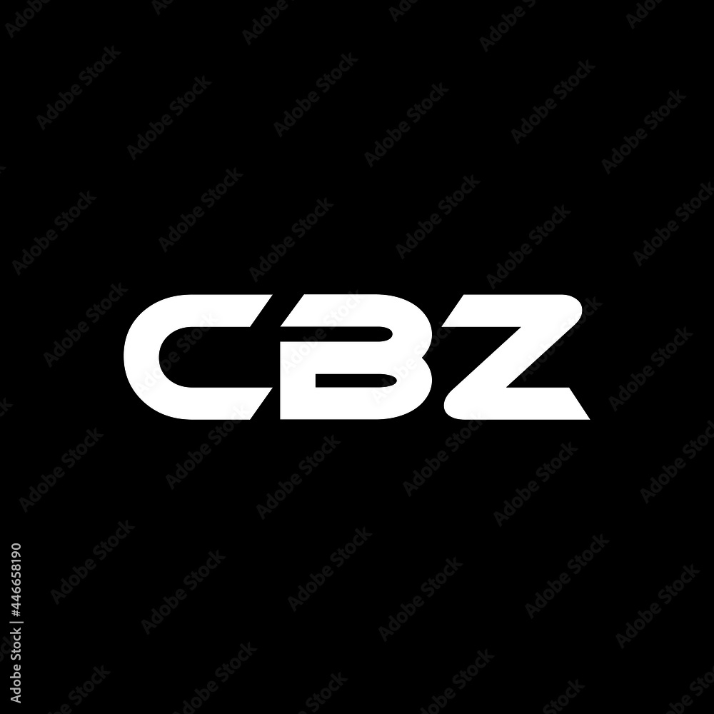 CBZ letter logo design with black background in illustrator, vector ...