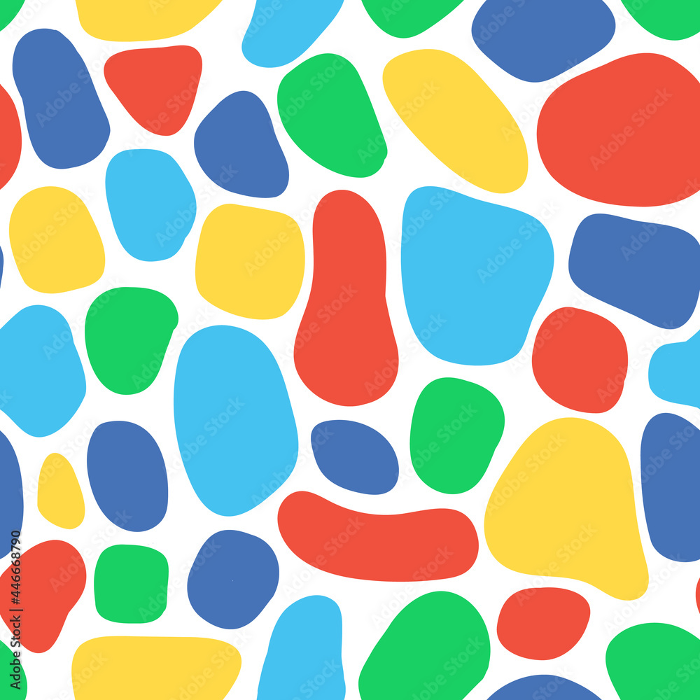 Abstract kids vector pattern. Seamless background with colorful organic ...