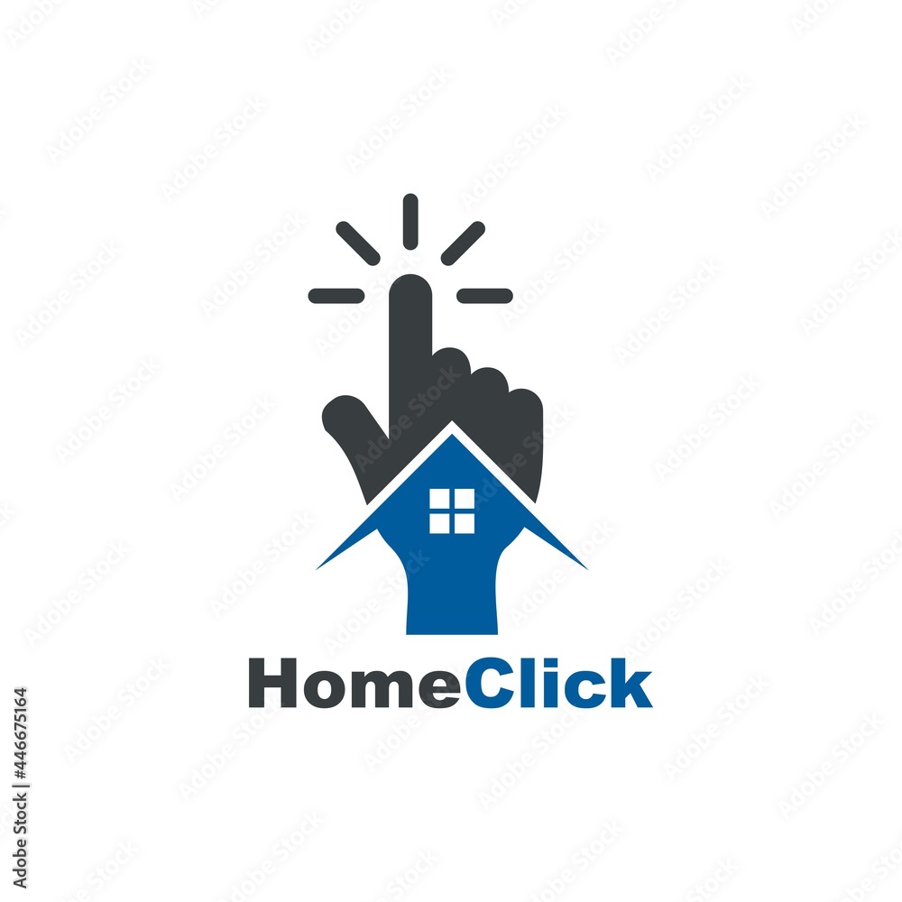 Finger Click home logo design inspiration Stock Vector | Adobe Stock