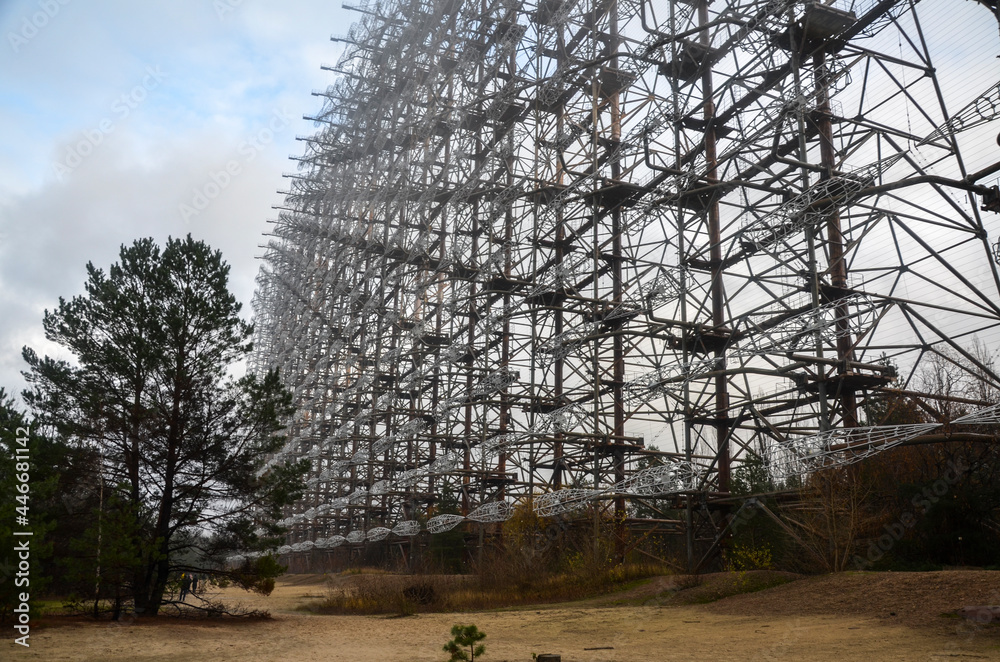 Former military huge duga radar complex near Pripyat in the Chernobyl ...