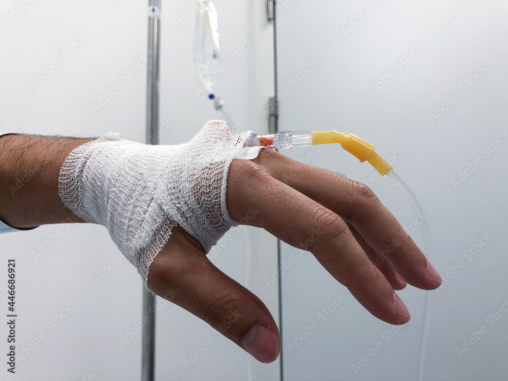 Intravenous Therapy In A White Hospital Hand With A, 51% OFF