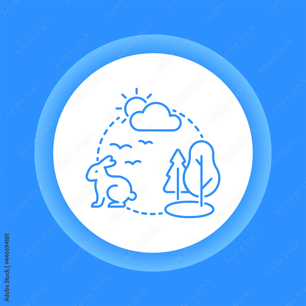 Ecosystem color button icon. Sustainable biodiversity and animal ...