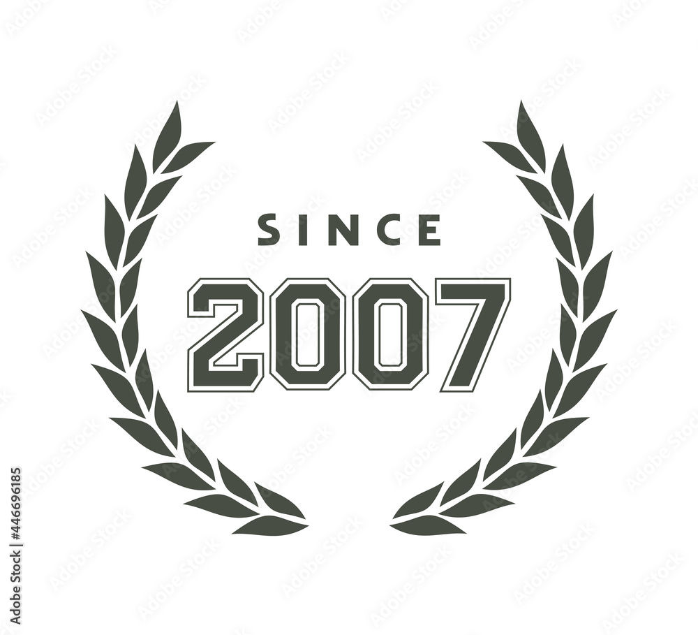 Since 2007 elegant emblem Stock Vector | Adobe Stock