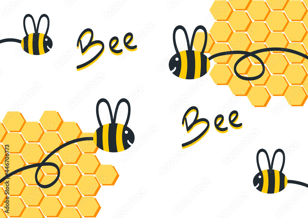 bee background with fun theme, bee with cute, cheerful and adorable ...