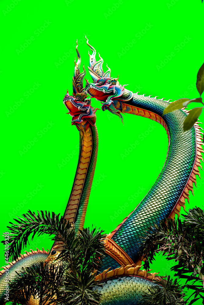 King of Naga isolated on green screen Chroma key background Clipping ...