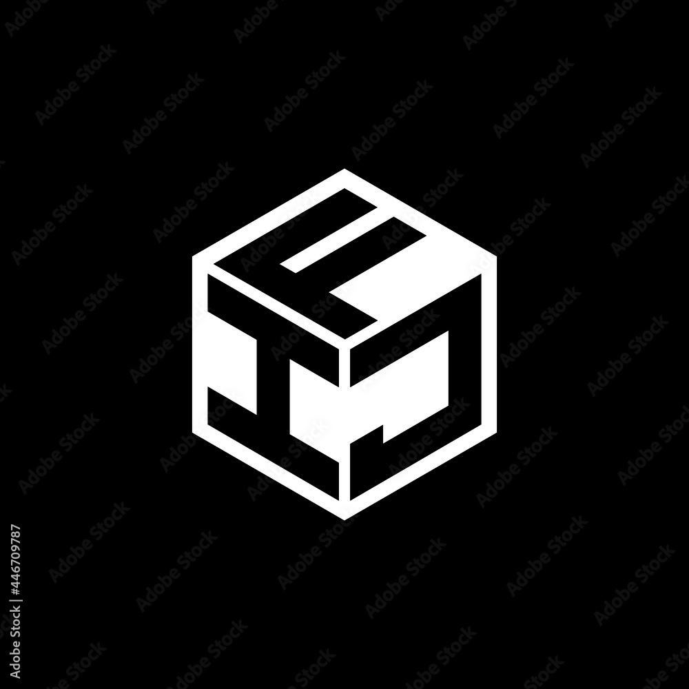 IJF letter logo design with black background in illustrator, vector ...