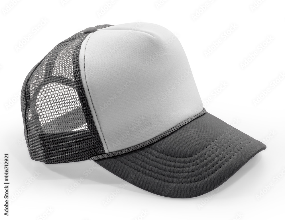 Side View Realistic Cap Mock Up In Gray Color is a high resolution hat ...