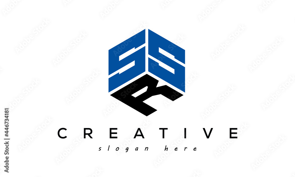 SSR letters creative logo with hexagon Stock Vector | Adobe Stock