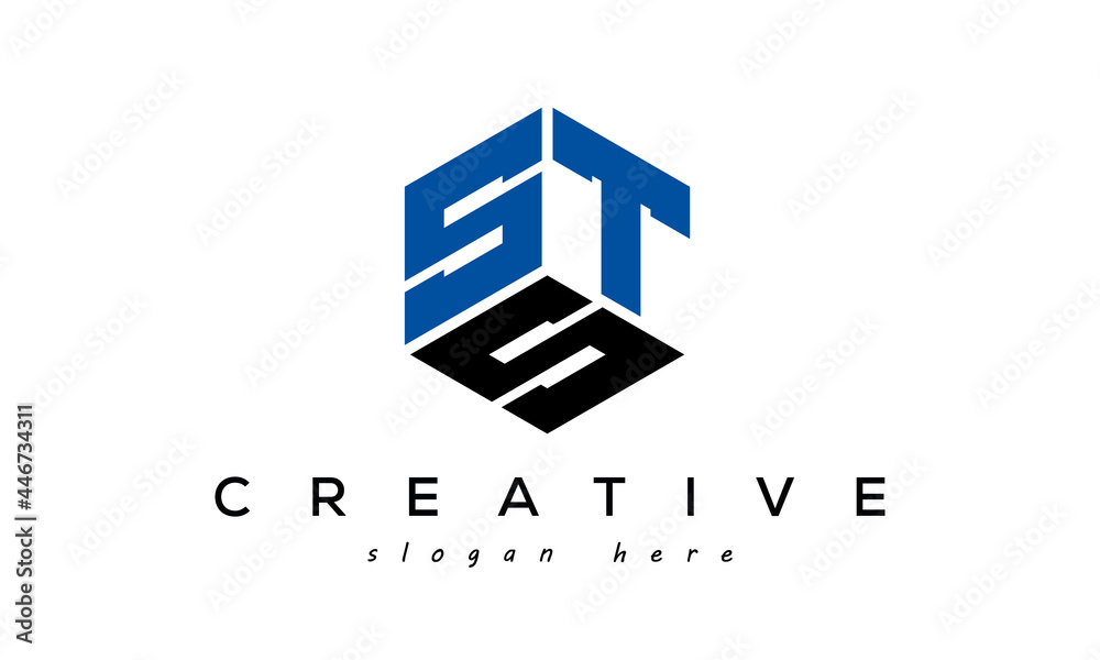 STS letters creative logo with hexagon Stock Vector | Adobe Stock