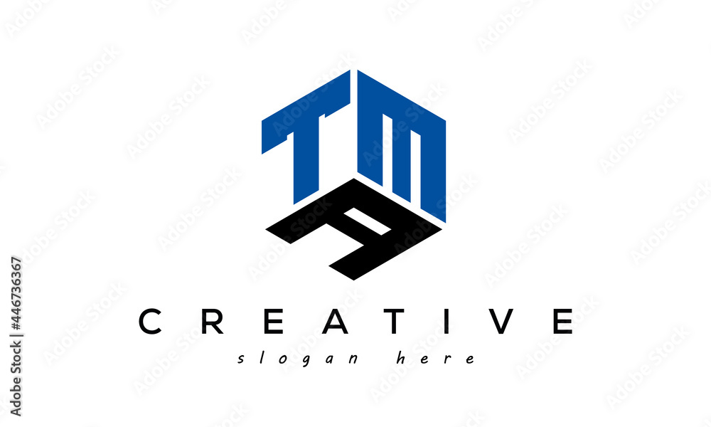 TMA triangle letter with circle logo Stock Vector | Adobe Stock