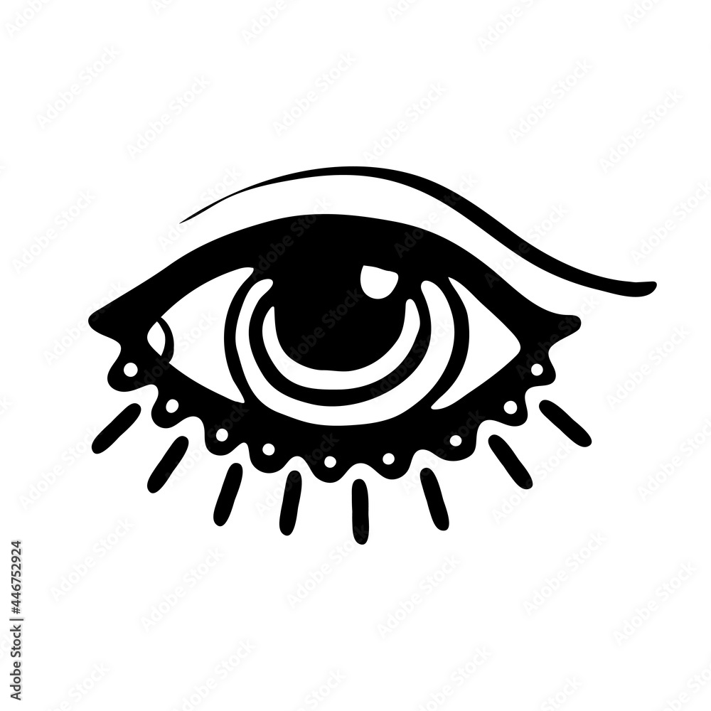 Hand drawn eye. Doodle style. The third eye vector illustration. Stock ...