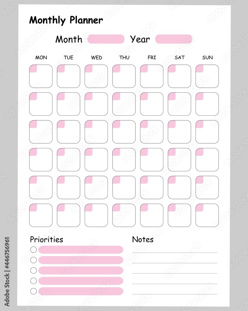 Modern collection of daily weekly monthly planner printable template ...