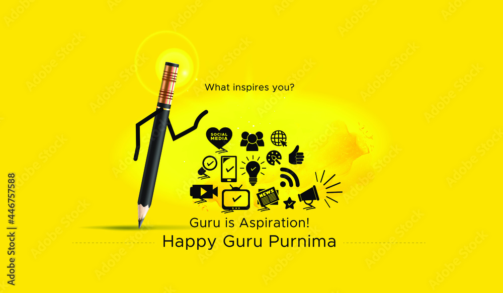 Happy Guru purnima concept idea creative for advertising marketing and ...