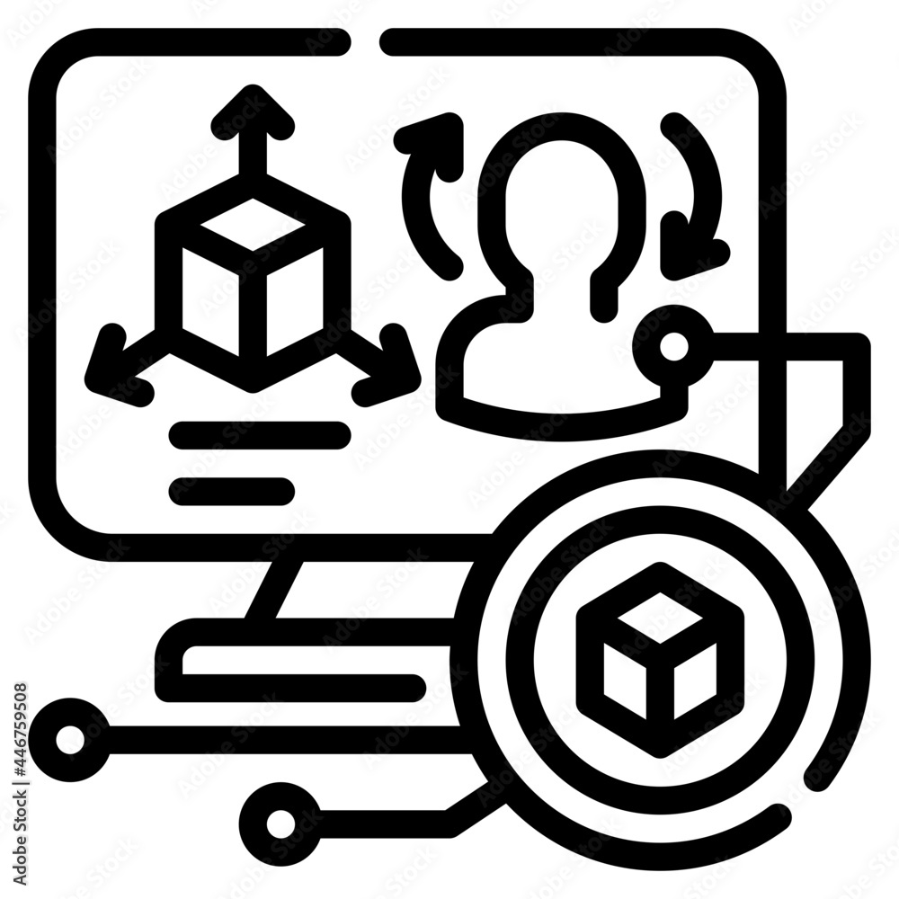 3d outline icon Stock Vector | Adobe Stock