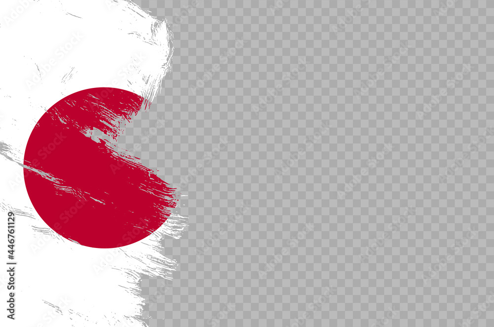 Japan flag with brush paint textured isolated on png or transparent ...