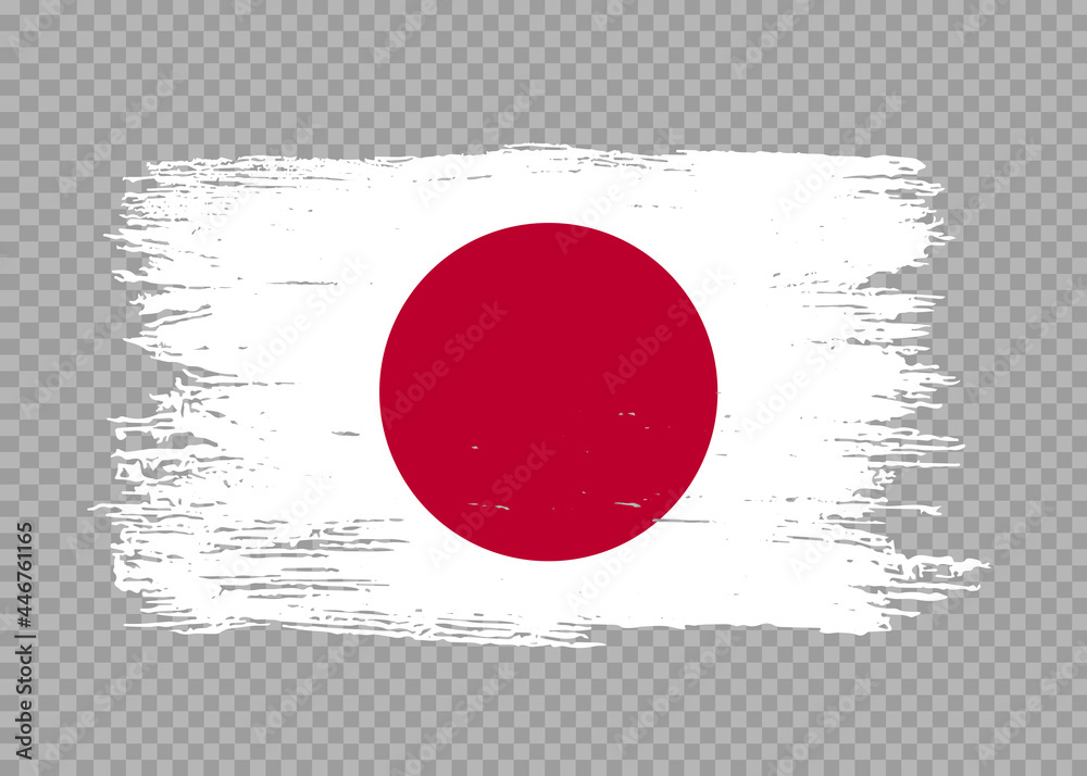 Japan flag with brush paint textured isolated on png or transparent ...