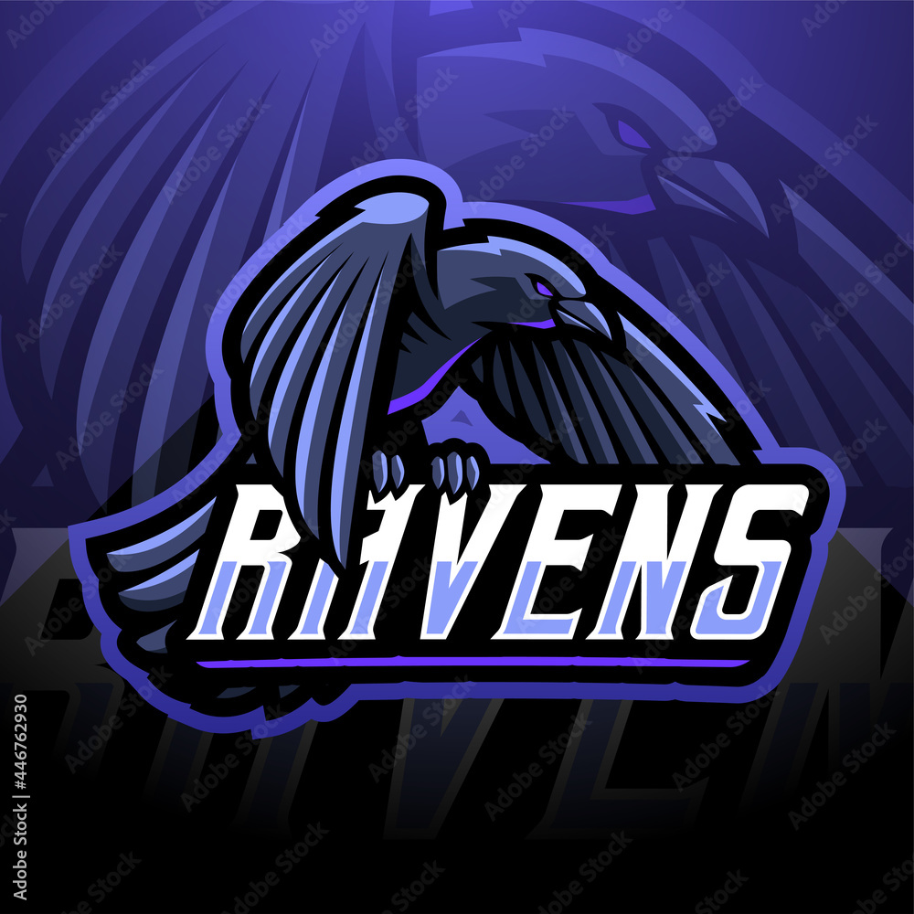 Ravens sport mascot logo design Stock Vector | Adobe Stock