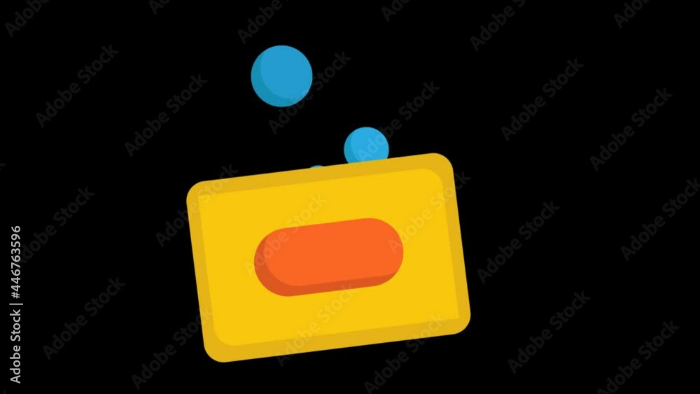 Soap and bubble 2D animation on transparent background. Coronavirus ...