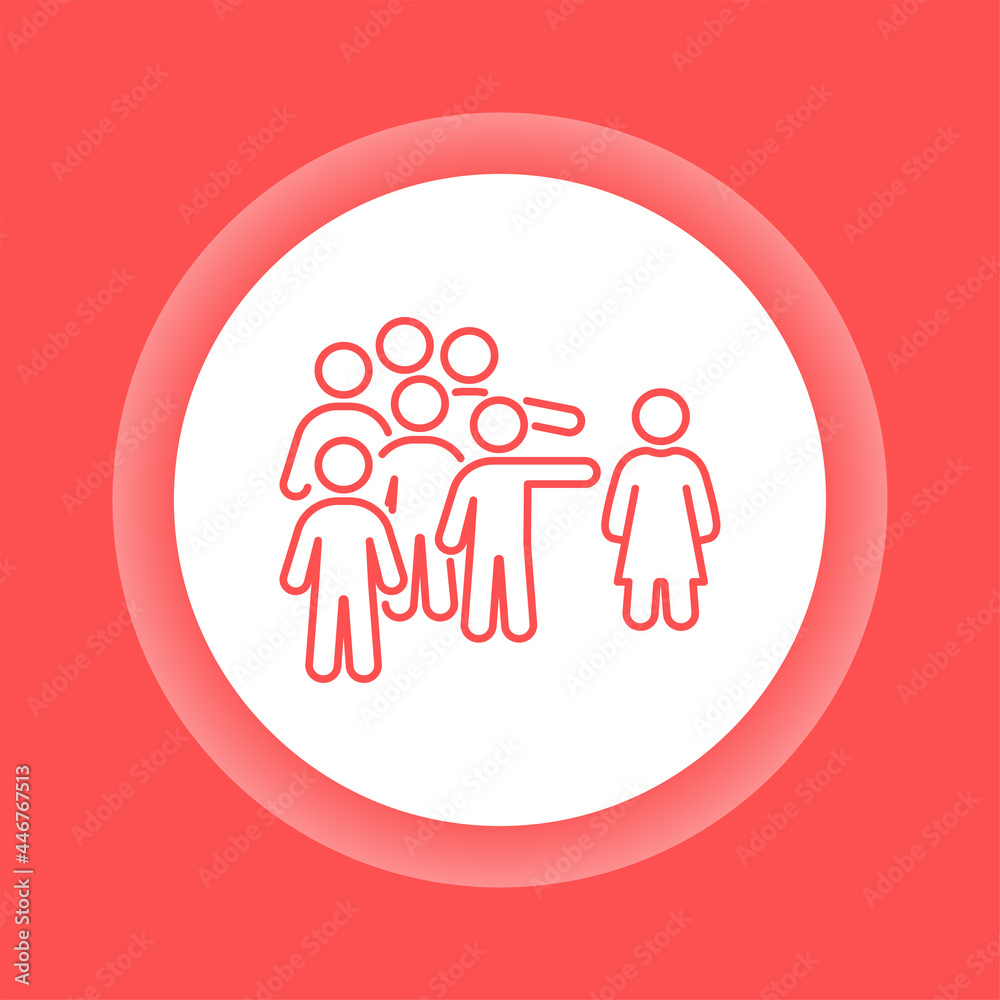 Social bullying color line icon. Harassment, social abuse and violence ...