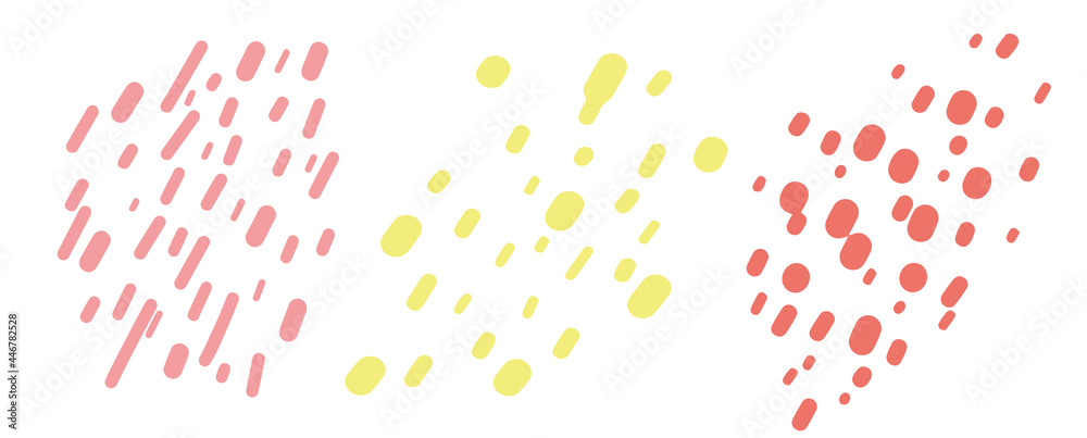 Collection of stick elements for design, pink and yellow spots, design ...