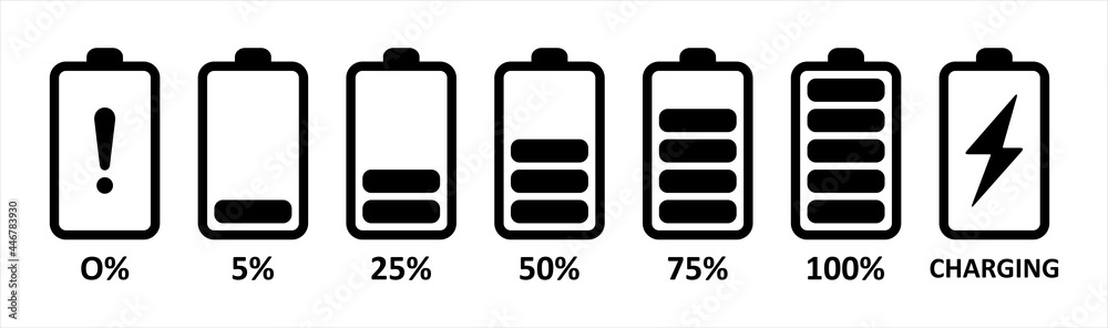 Battery capacity charge icon symbols, Vector illustration Stock Vector ...