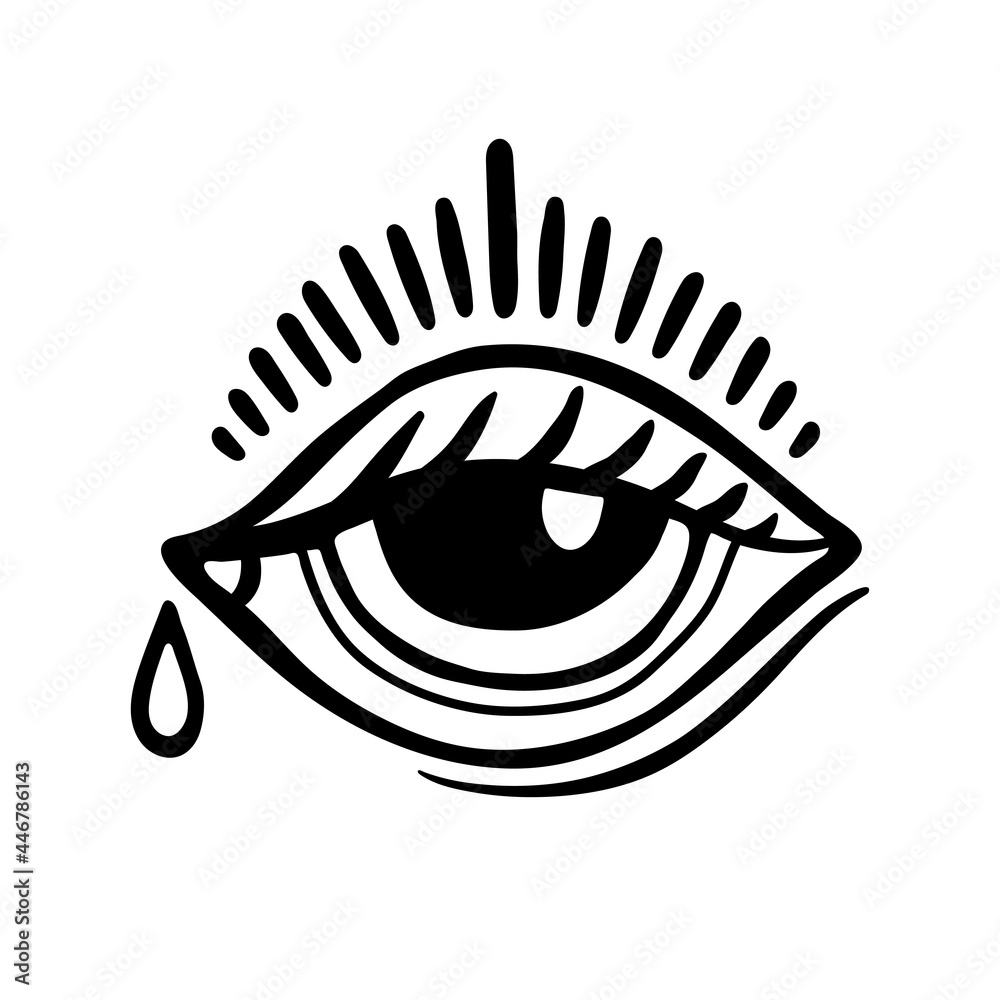 Hand drawn eye. Doodle style. The third eye vector illustration. Stock ...