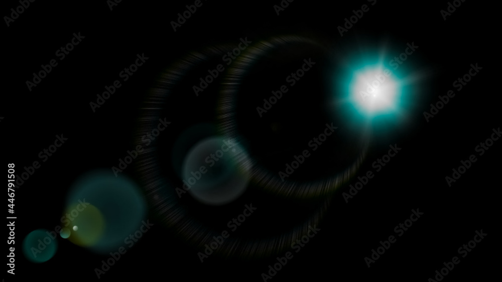 Optical Solar Light Lens Flare Effect Isolated On Black Background ...