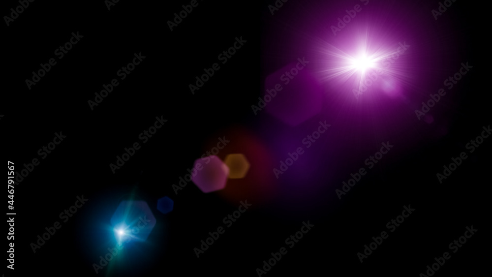 Optical Solar Light Lens Flare Effect Isolated On Black Background ...