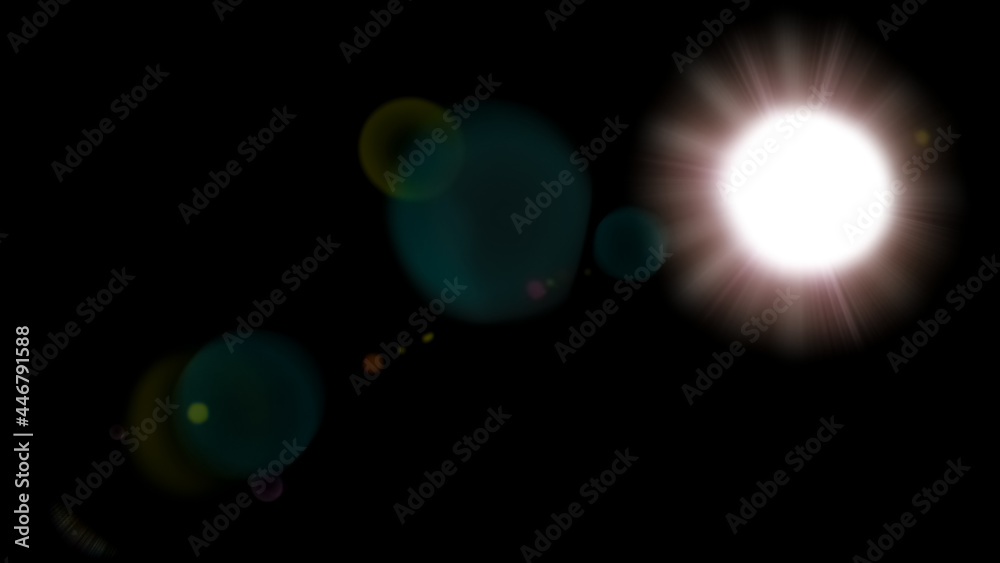 Optical Solar Light Lens Flare Effect Isolated On Black Background ...