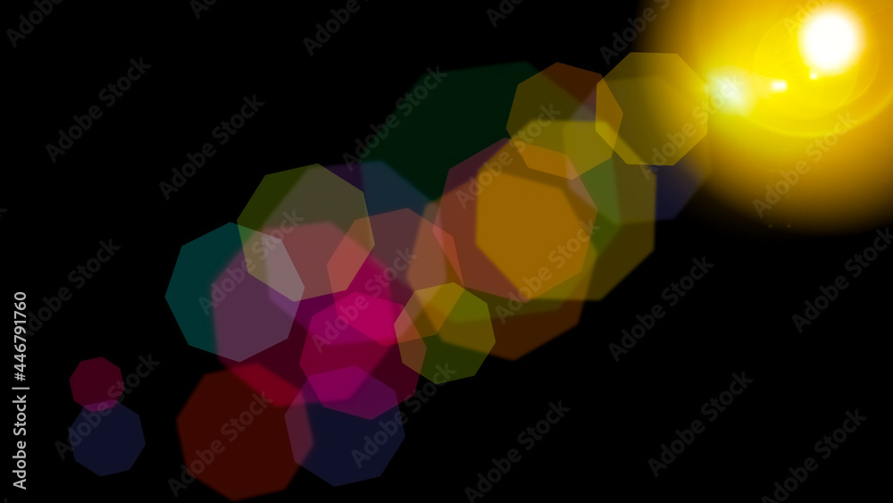 Optical Solar Light Lens Flare Effect Isolated On Black Background ...