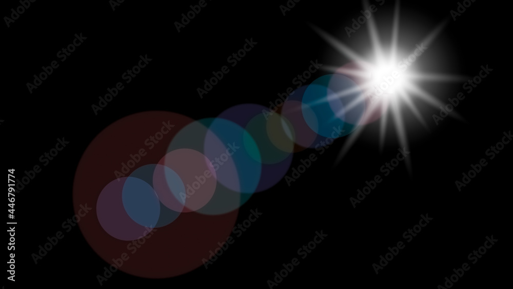 Optical Solar Light Lens Flare Effect Isolated On Black Background ...